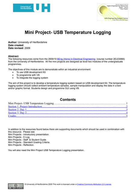 Mini Project- Reflection | PDF