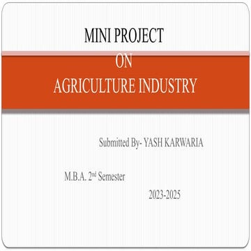 MINI PROJECT Yash.pptx project on agriculture | PPT