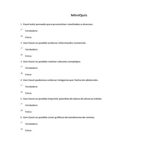 Mini quiz | DOCX