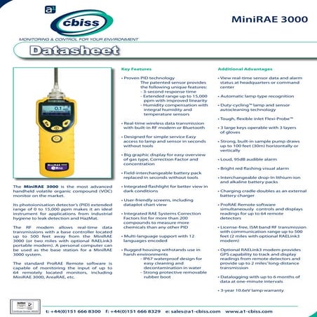 Mini rae 3000 | PDF