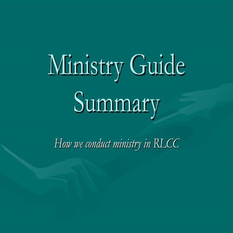 Ministry Guide Summary | PPT