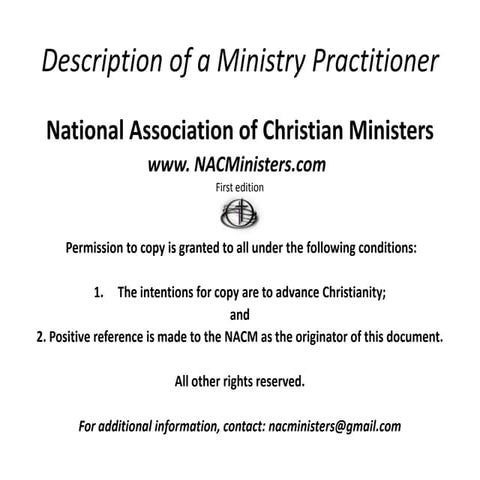 Ministry Practitioner National Association of Christian Ministers www ...