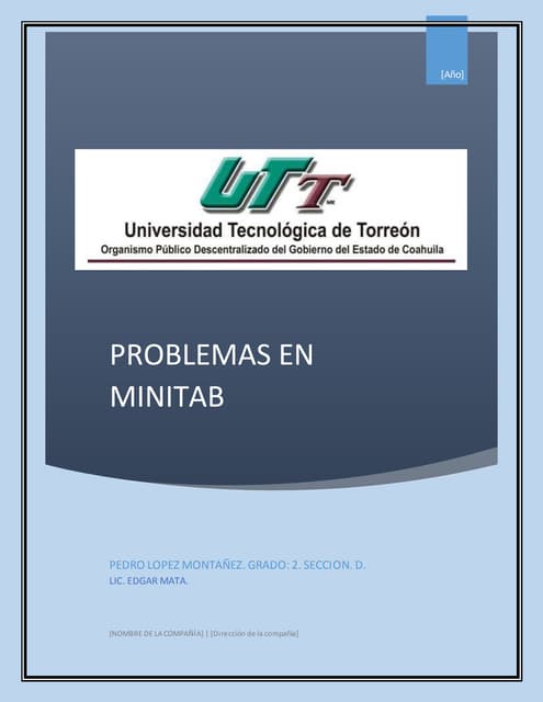 Ejercicios minitab | PDF