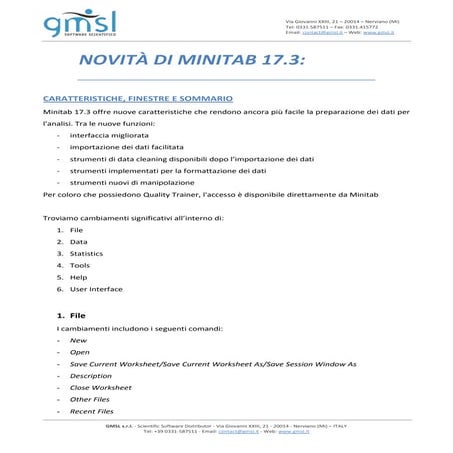 Minitab - novità della versione 17.3 | PDF | Computer Software and Applications | Computing
