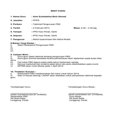 Minit curai (template) | DOC