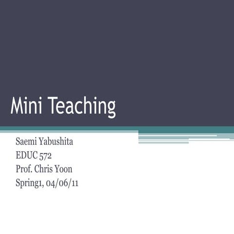 Mini teaching | PPTX