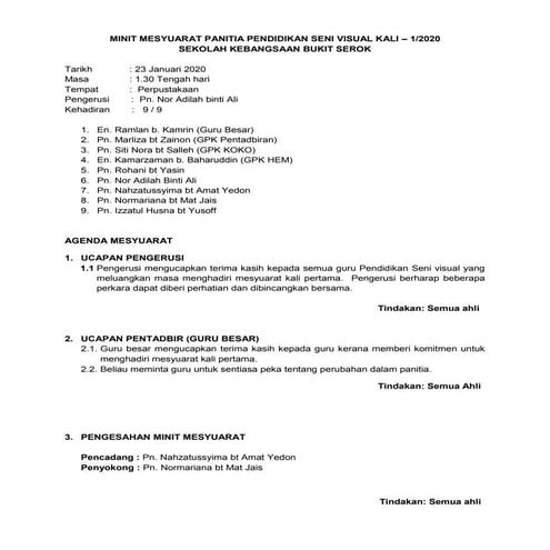 MINIT MESYUARAT PANITIA PENDIDIKAN SENI VISUAL KALI 1.docx