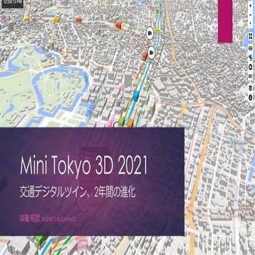 Mini Tokyo 3D 2021 − 交通デジタルツイン、2年間の進化 | PPT