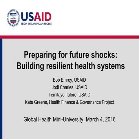 Preparing for future shocks: Building resilient health systems | PDF