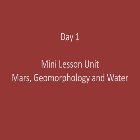 Mini Lesson on Mars' Geomorphology | PPTX