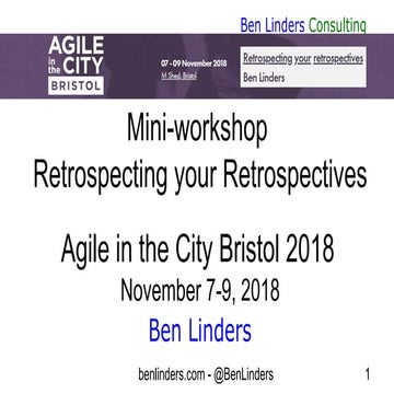 Mini workshop Retrospecting your Retrospectives - Agile in the City ...