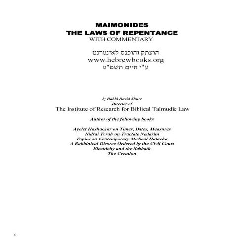 Maimonides the laws of repentance | PDF | Christianity | Religion ...