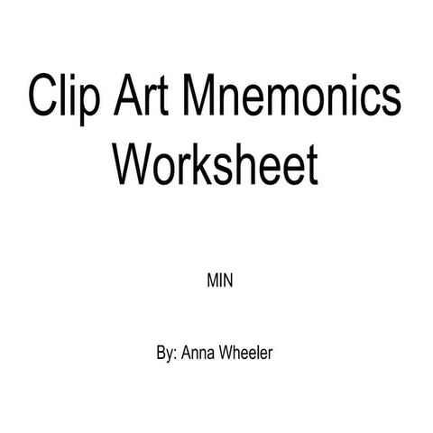 Min mnemonics worksheet | PPT | Homework and Study | Education
