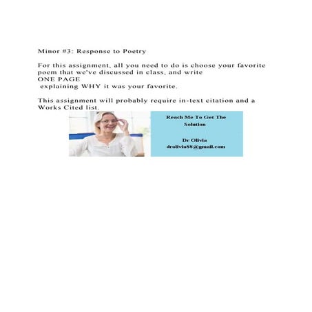 Minor #3 Response to PoetryFor this assignment, all you nee.docx