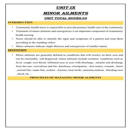 Minor ailments | PDF