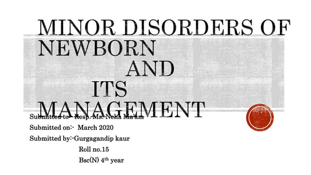 Minor disorders of puerperium | PPTX