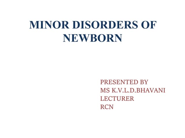 Minor disorders of puerperium | PPTX