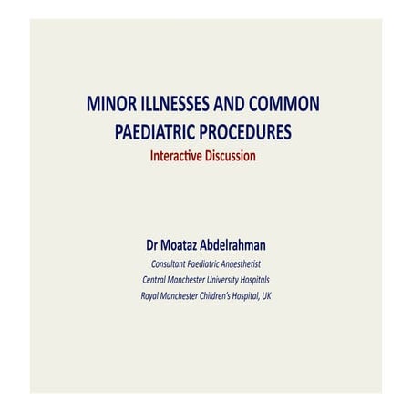 Minor Illnesses & Common Pediatric Procedures | PDF
