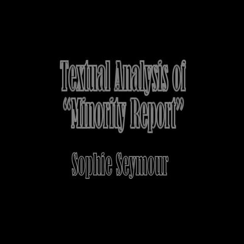 Minority Report Poster Analysis | PPT