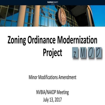 Zoning Ordinance Modernization Project-Minor Modifications Amendment ...