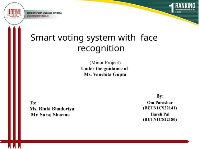 Smart Voting System with Face Recognition | PPTX
