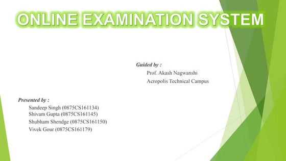 Online Examination System Project report | PDF
