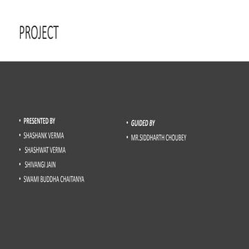 Minor project | PPT