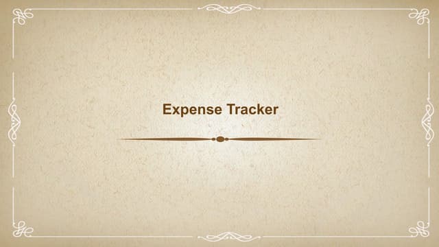 Expense Tracker power point presentation | PPTX