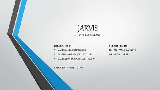 Personal voice assistant - jarvis | PPT