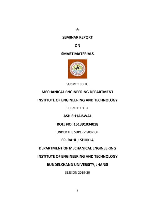 SMART MATERIALS IN CIVIL ENGINEERING.pptx | Science