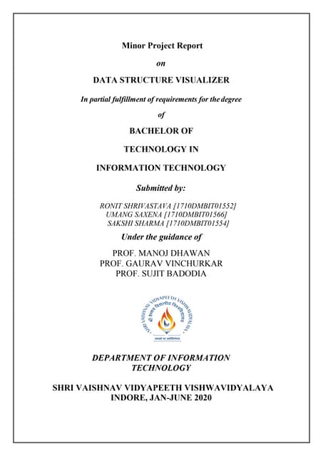 Minor Project Synopsis On Data Structure Visualizer Pdf Graphics Software Computer