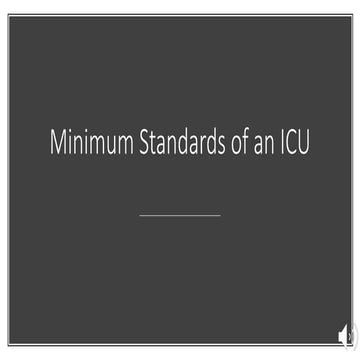Minimum Standards for ICU | PPTX