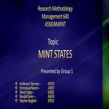 Mint state | PPT