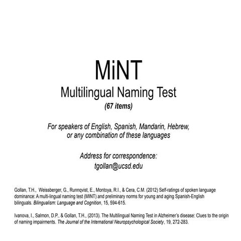 MiNT Test.pptx FOR EDUCATION AND EVALUATION TASKS | PPTX