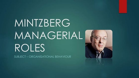 Henry mintzberg Managerial roles | PPT