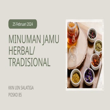 Minuman Jamu sebagai langkah awal mempertahankan kesehatan | PPTX