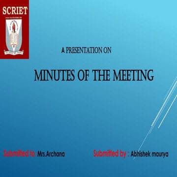 Minutes of meeting | PPTX