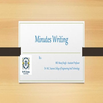 Minutes writing | PPTX