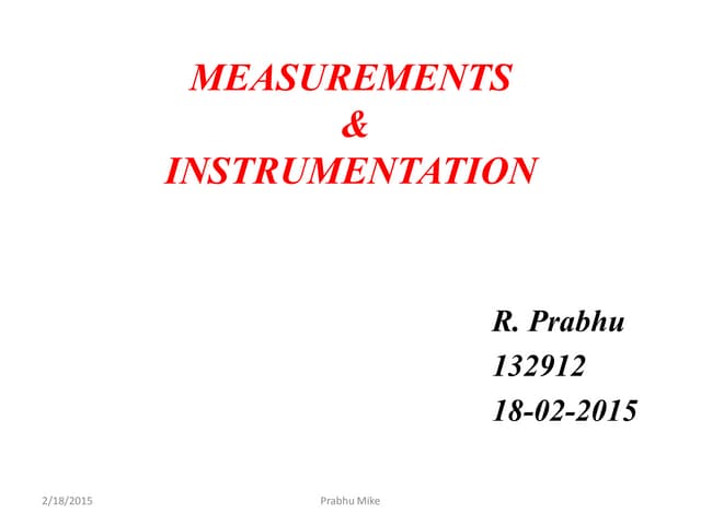 Lecture1 measurement & intrumentation | PPT