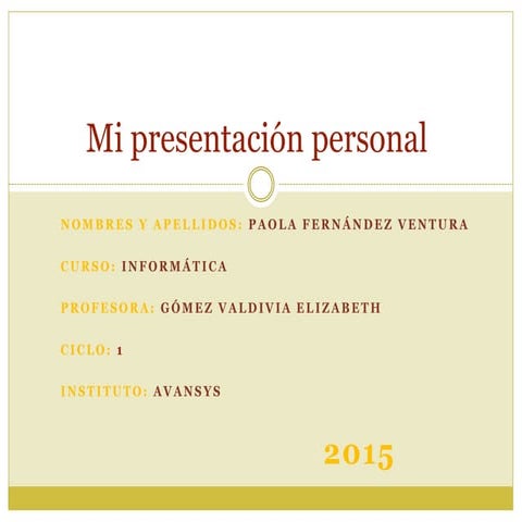 Mi presentación personal | PPTX