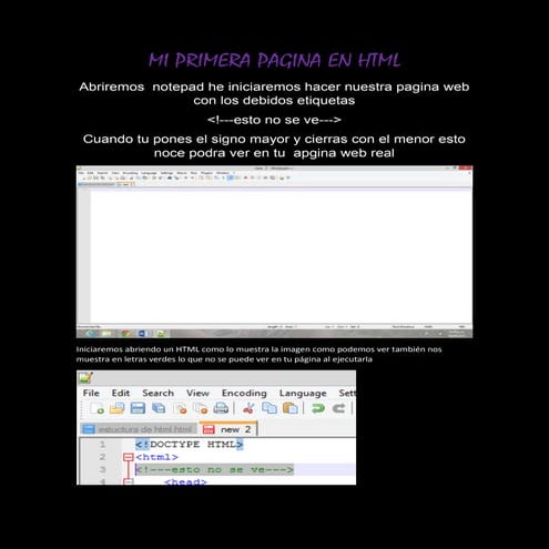Mi primera pagina en html | DOCX