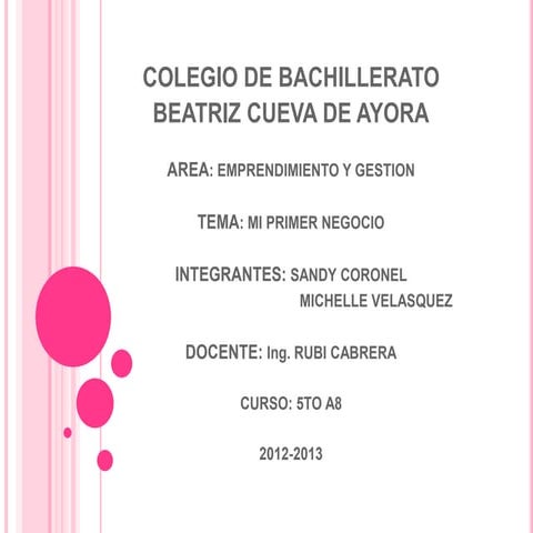 Mi primer negocio power point | PPTX