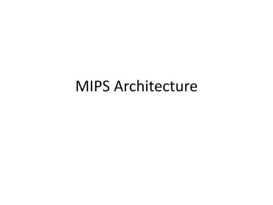 MIPS Instruction Set | PPT MIPS Instruction Set | PPT