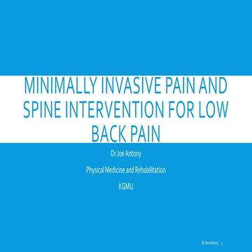 Minimally invasive pain and spine interventions for low back pain | PPTX