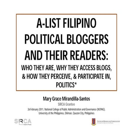 A-list Filipino Political Bloggers & Readers | PDF