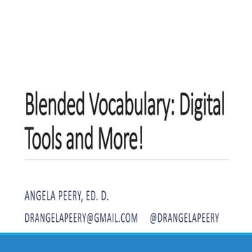 Blended Vocabulary: Digital Tools & More! | PPT