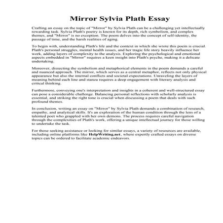 Mirror Sylvia Plath Essay | PDF