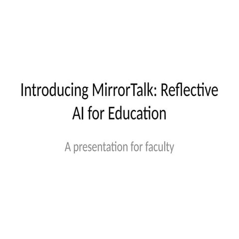 MirrorTalk mirror mirror on the damn wall Presentation.pptx