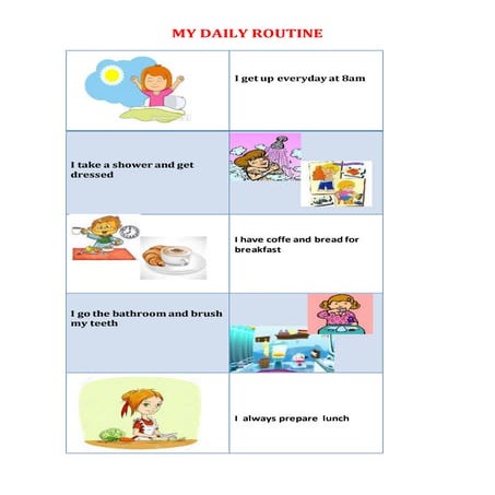 Rutinas En Ingles Rutina En Inglés | PPT