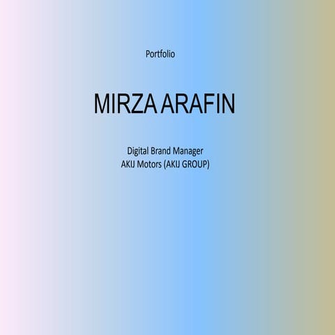 Portfolio of SMM- Mirza Arafin | PPTX | Advertising Industry | Industries